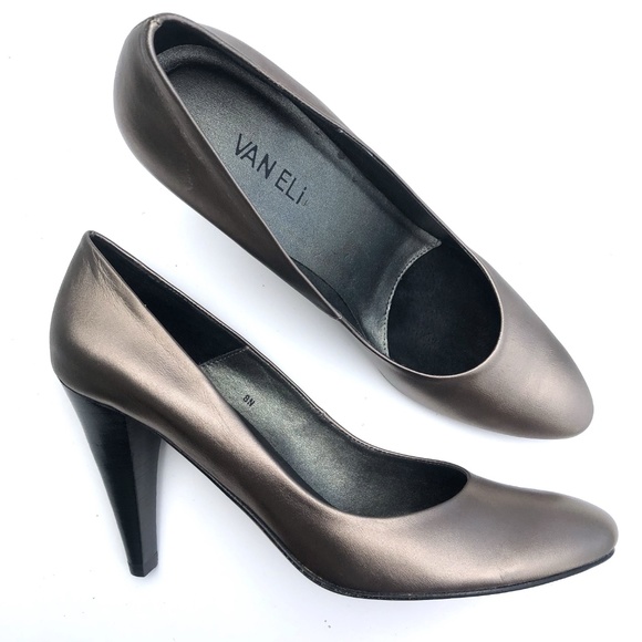 Vaneli | Shoes | Vaneli Size 8n Leather Pump Heels Dress Shoes Metallic ...
